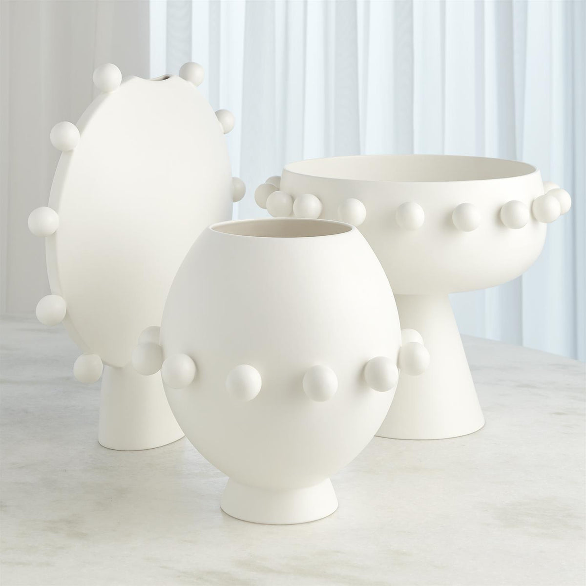 Spheres Collection Footed Bowl-Ivory – designlivingrd